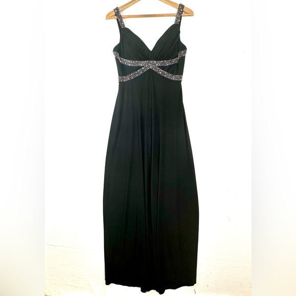 Cachet | Dresses | Cachet Embellished Maxi Dress Evening Gown Black ...